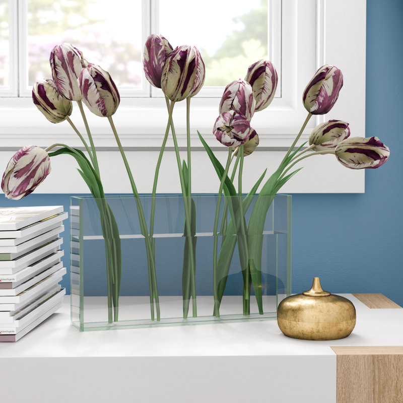 Ebern Designs Light Weight Small Rectangular Glass Table Vase And Reviews Wayfair